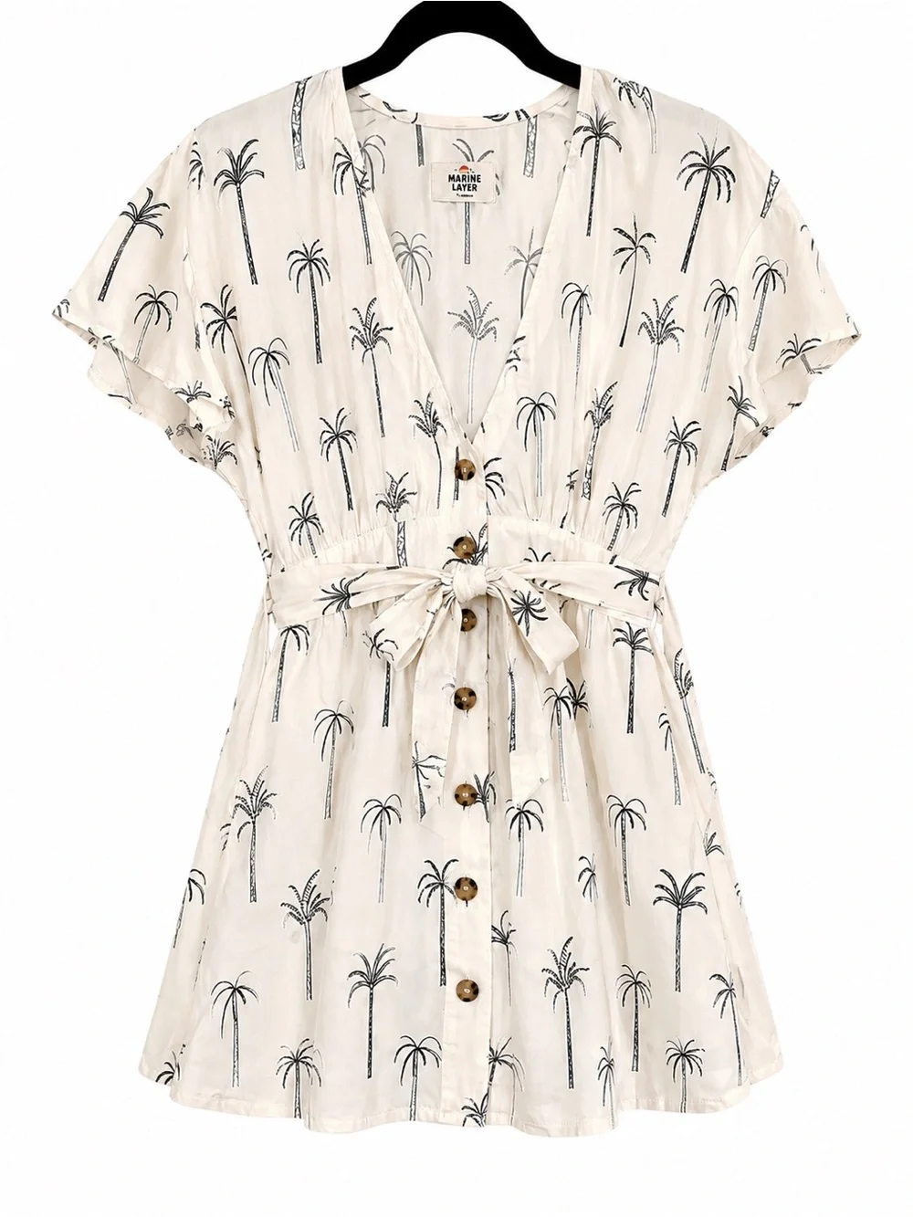 Marine Layer | Dresses | Marine Layer Camila Palm Tree Button Front ...